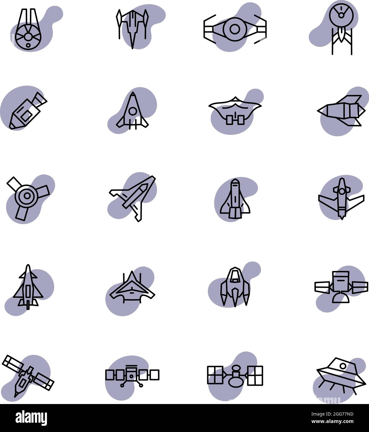 Space exploration, icon illustration, vector on white background Stock ...