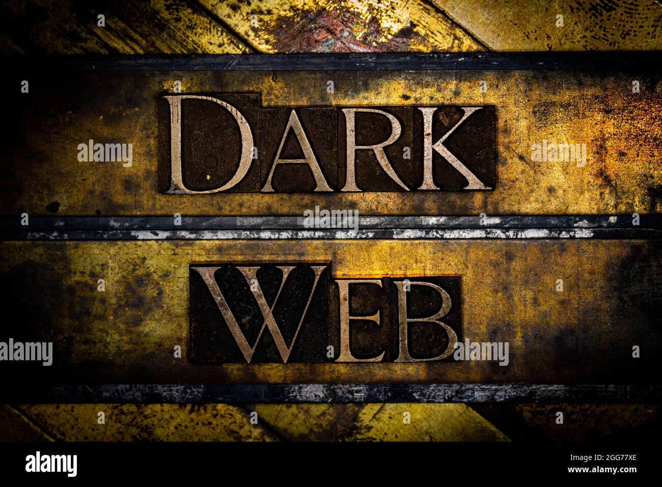 Dark Web text message on textured grungy bronze background Stock Photo ...