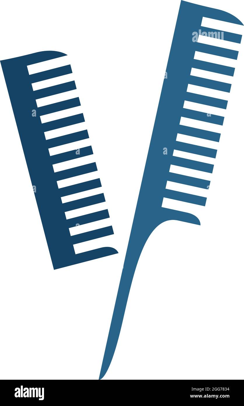 Hair sectioning comb, icon illustration, vector on white background ...