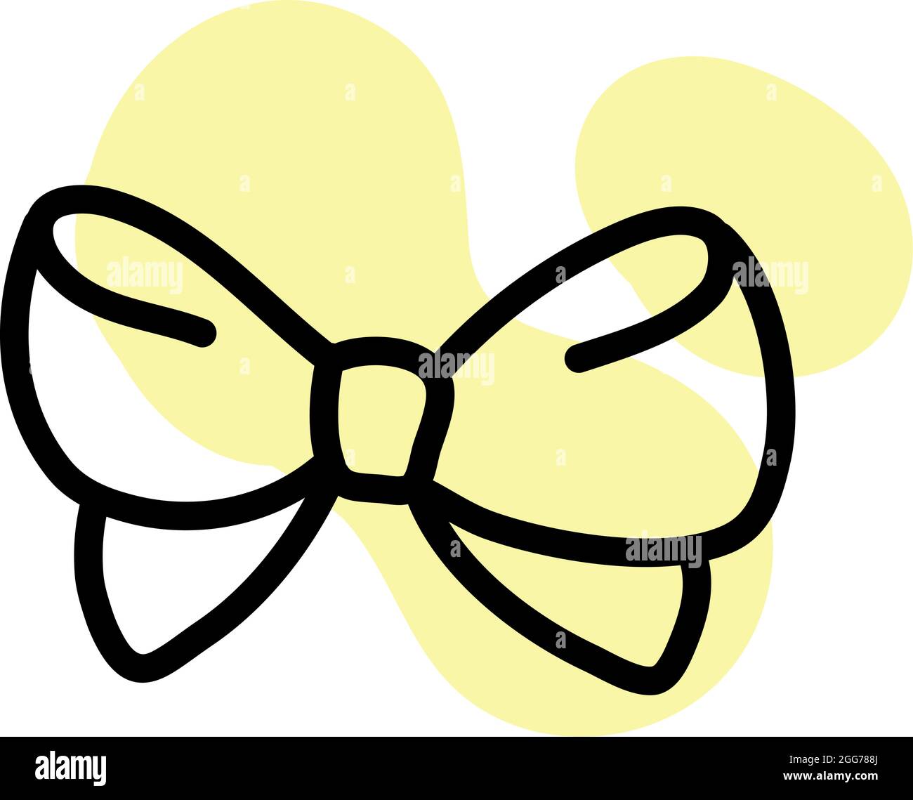 Festive yellow ribbon, icon illustration, vector on white background ...