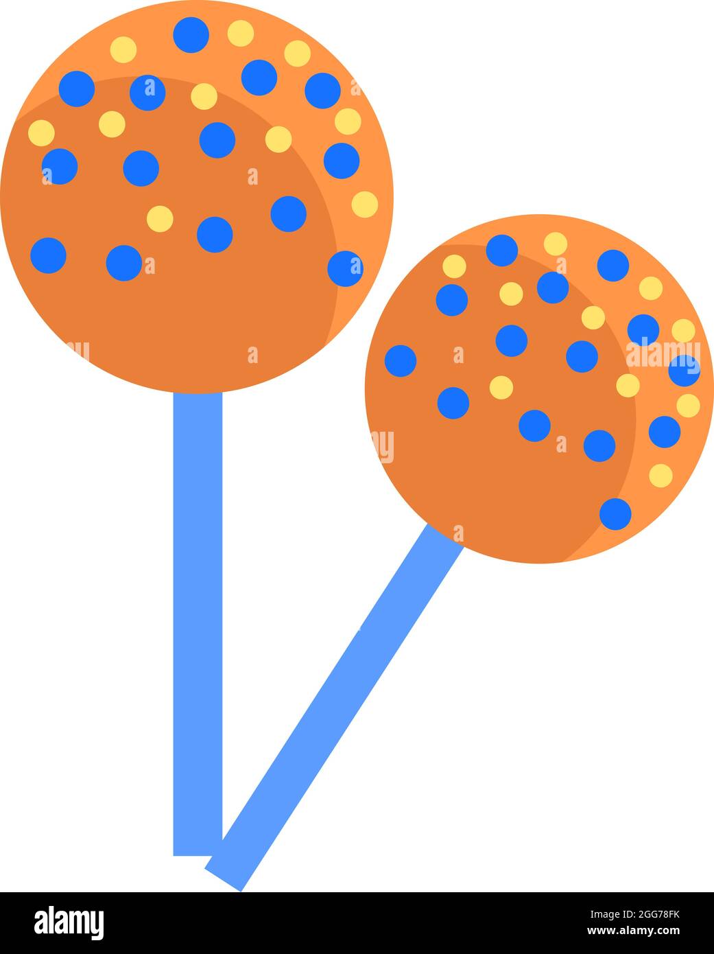 Two cake pops, icon illustration, vector on white background Stock ...