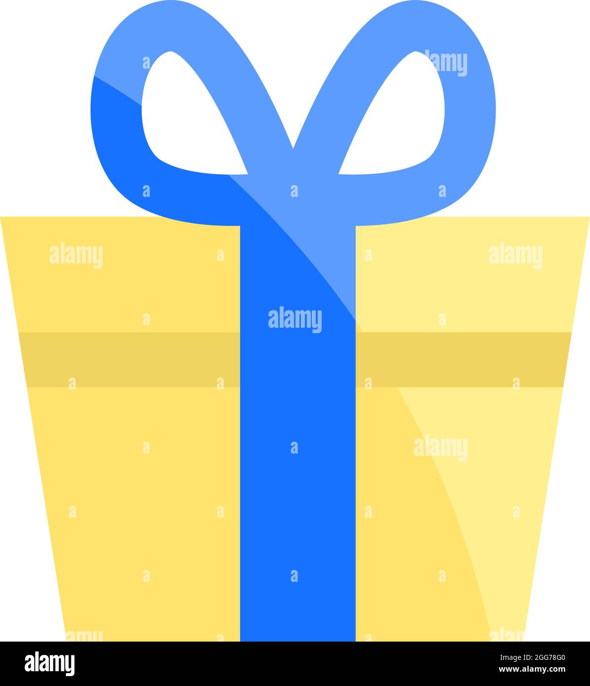 Yellow birthday present, icon illustration, vector on white background ...