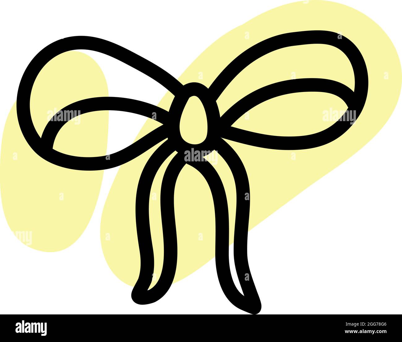 Yellow present bow, icon illustration, vector on white background Stock ...