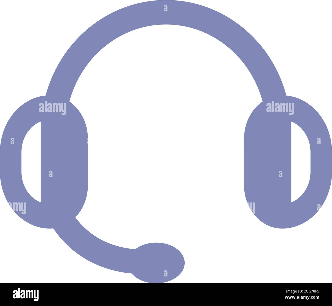 Purple headphones, icon illustration, vector on white background Stock ...