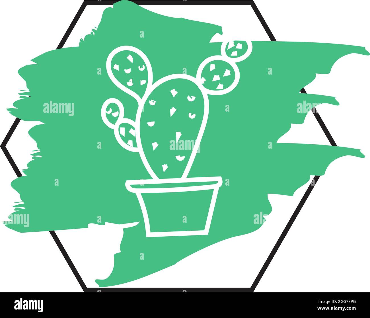 Angel wing cactus, icon illustration, vector on white background Stock ...