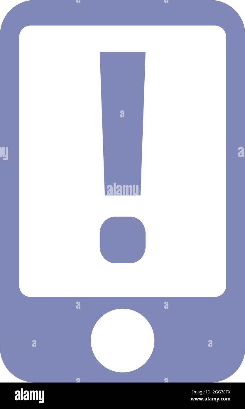 Phone warning, icon illustration, vector on white background Stock ...