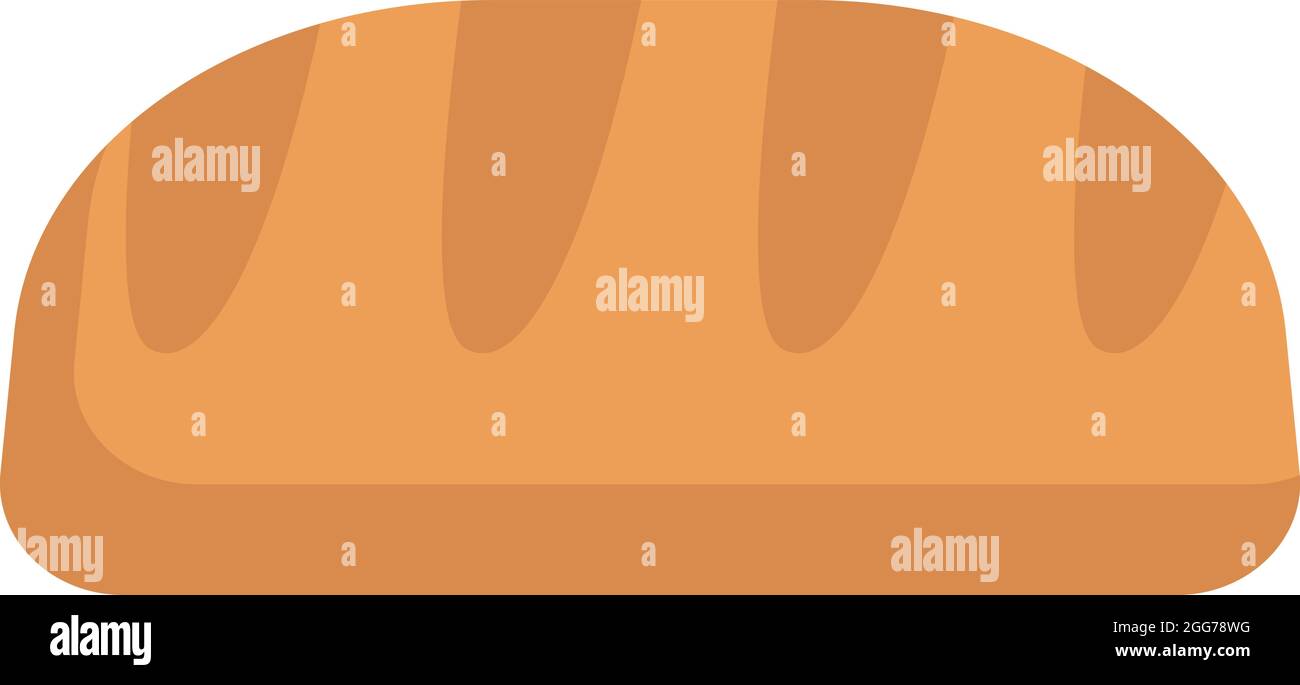 Delicious fresh bread, icon illustration, vector on white background ...