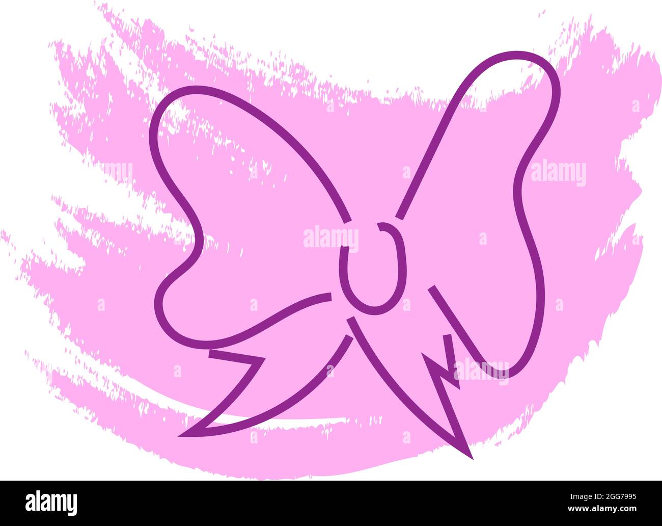 Pink bow, icon illustration, vector on white background Stock Vector ...