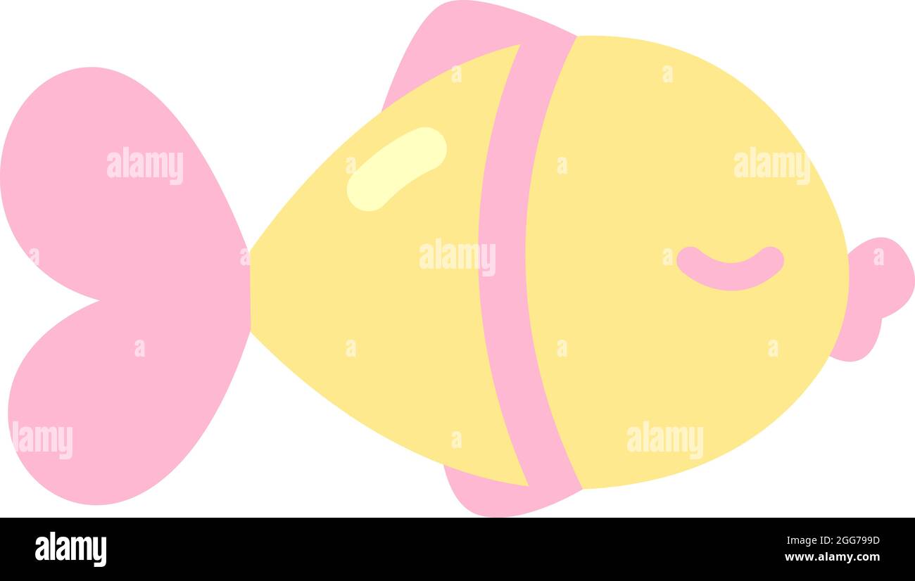 Yellow fish, icon illustration, vector on white background Stock Vector ...