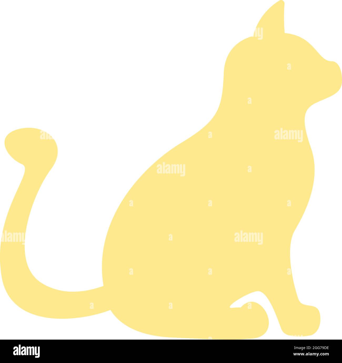 Yellow cat, icon illustration, vector on white background Stock Vector ...