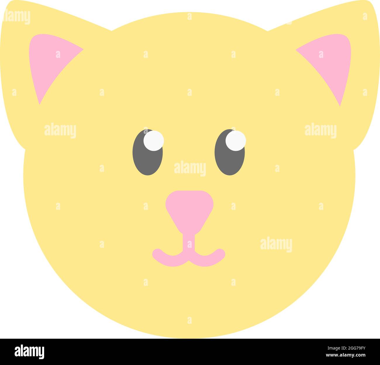 Yellow cute cat, icon illustration, vector on white background Stock ...