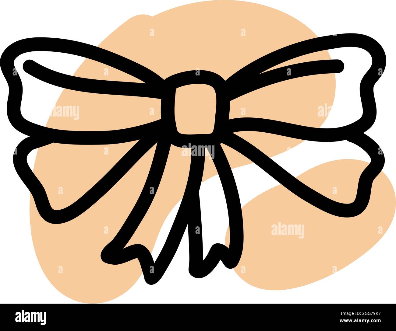 Orange double bow, icon illustration, vector on white background Stock ...