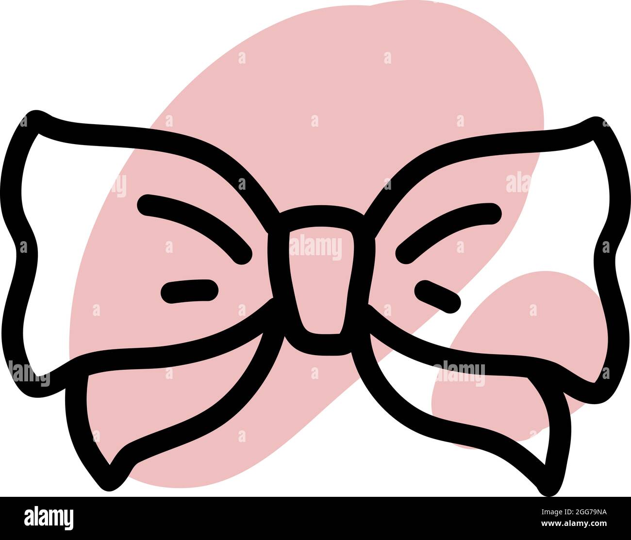 Pretty pink bow, icon illustration, vector on white background Stock ...