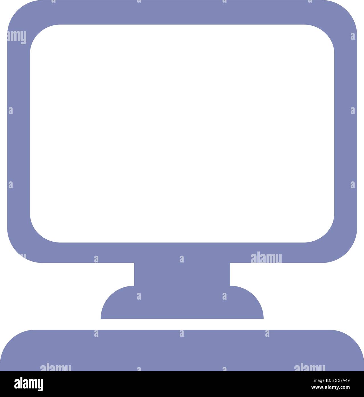 Office computer, icon illustration, vector on white background Stock ...