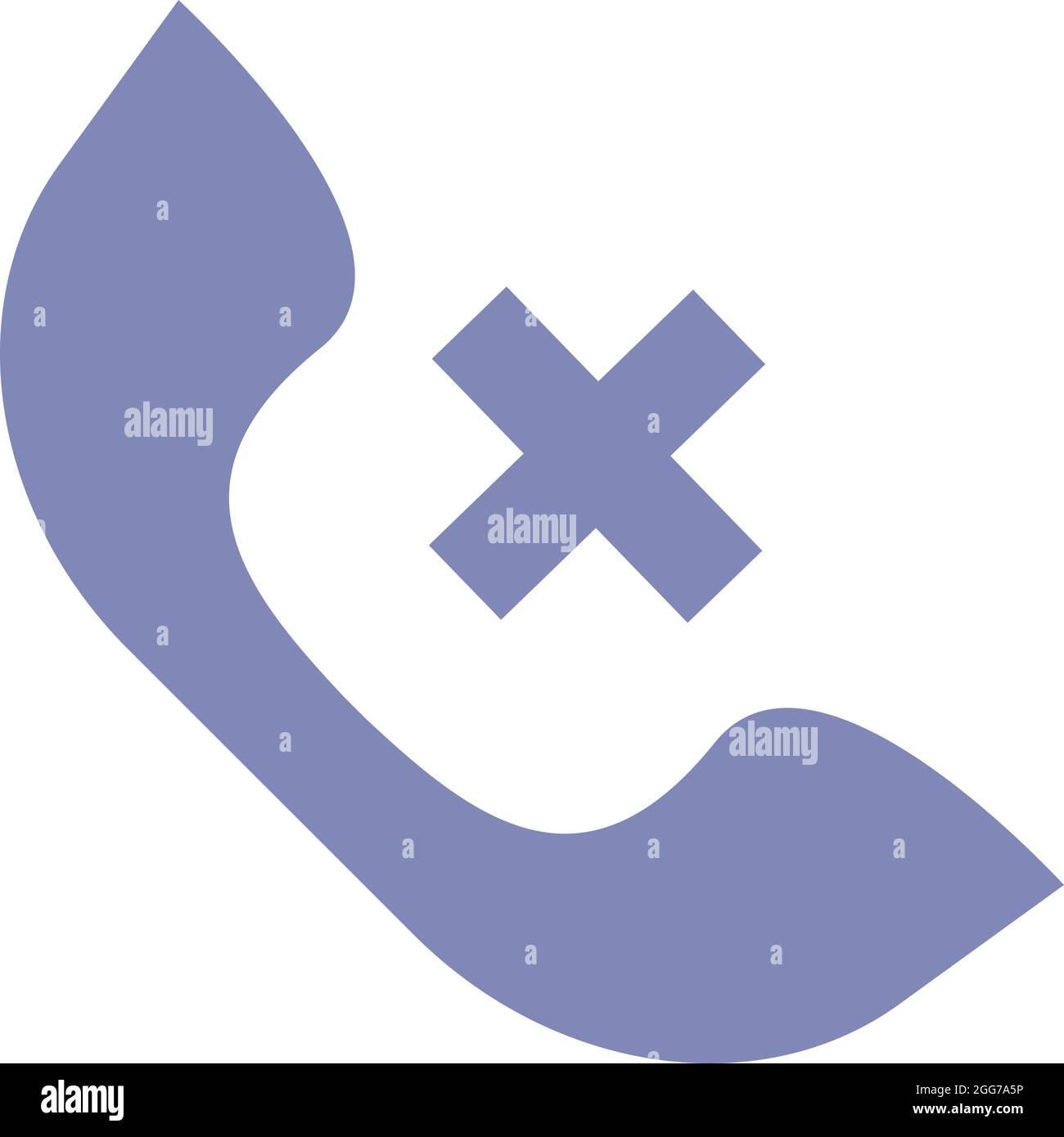 Ignored call, icon illustration, vector on white background Stock ...