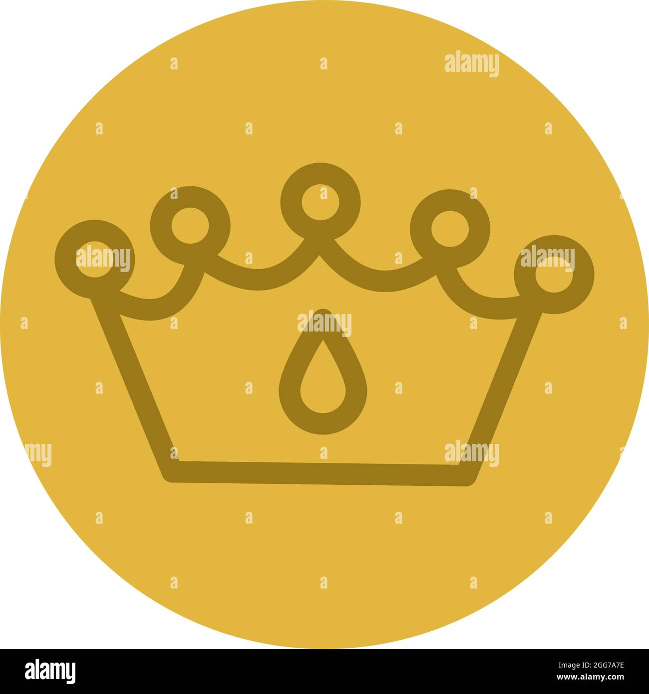 Shiny golden crown with diamond, icon illustration, vector on white ...