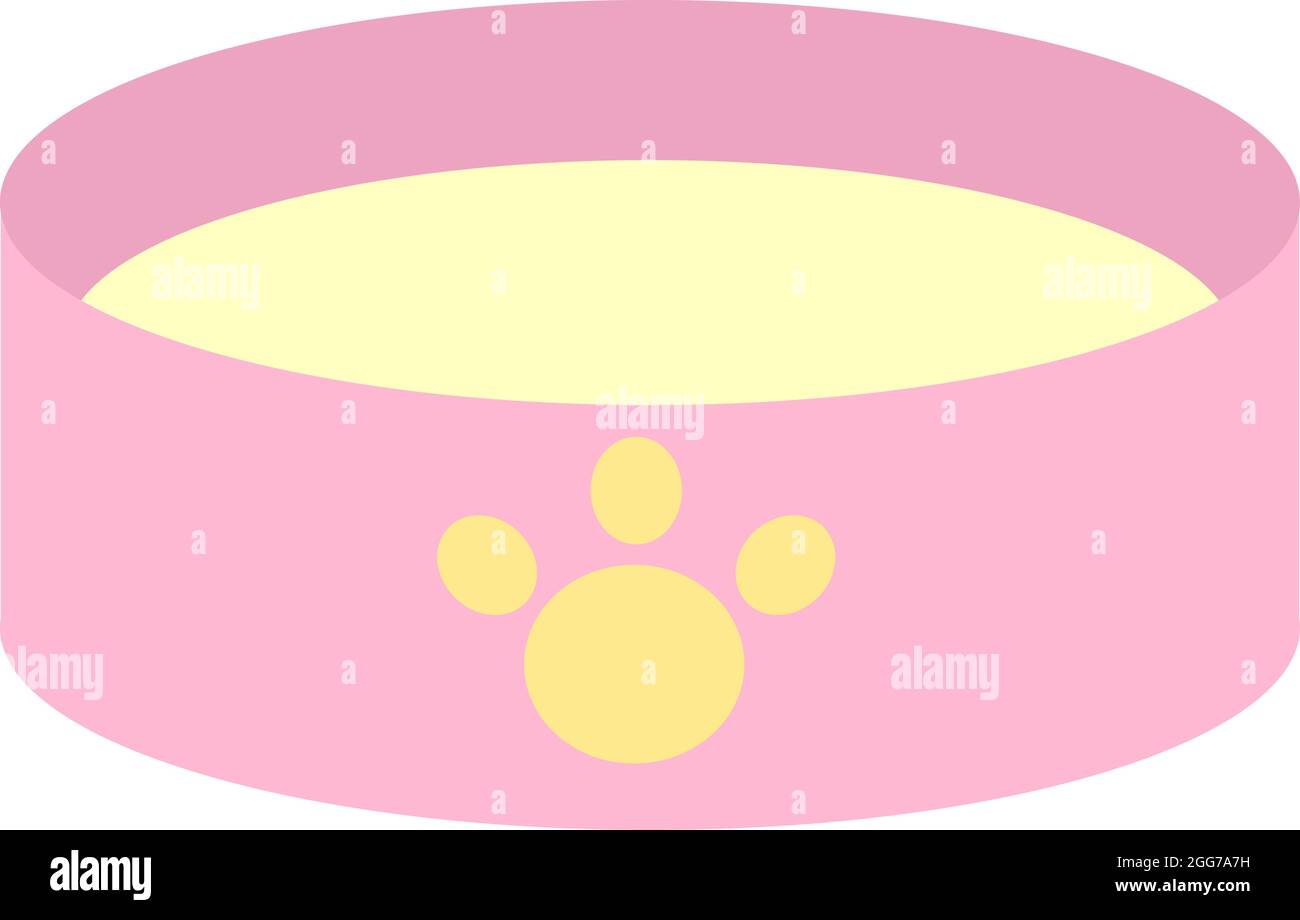 Cat milk in a bowl, icon illustration, vector on white background Stock ...