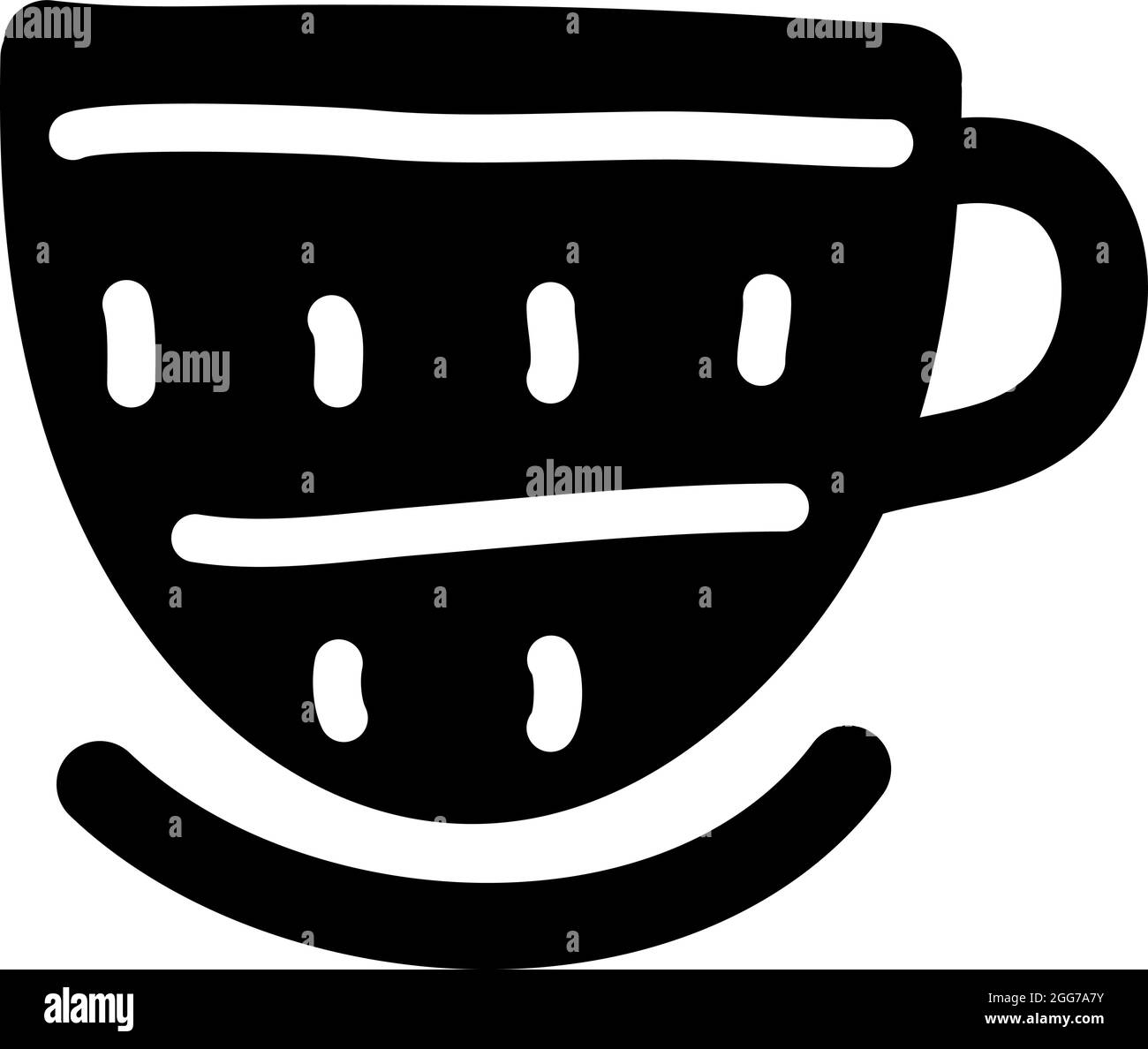 Small round black cup, icon illustration, vector on white background ...