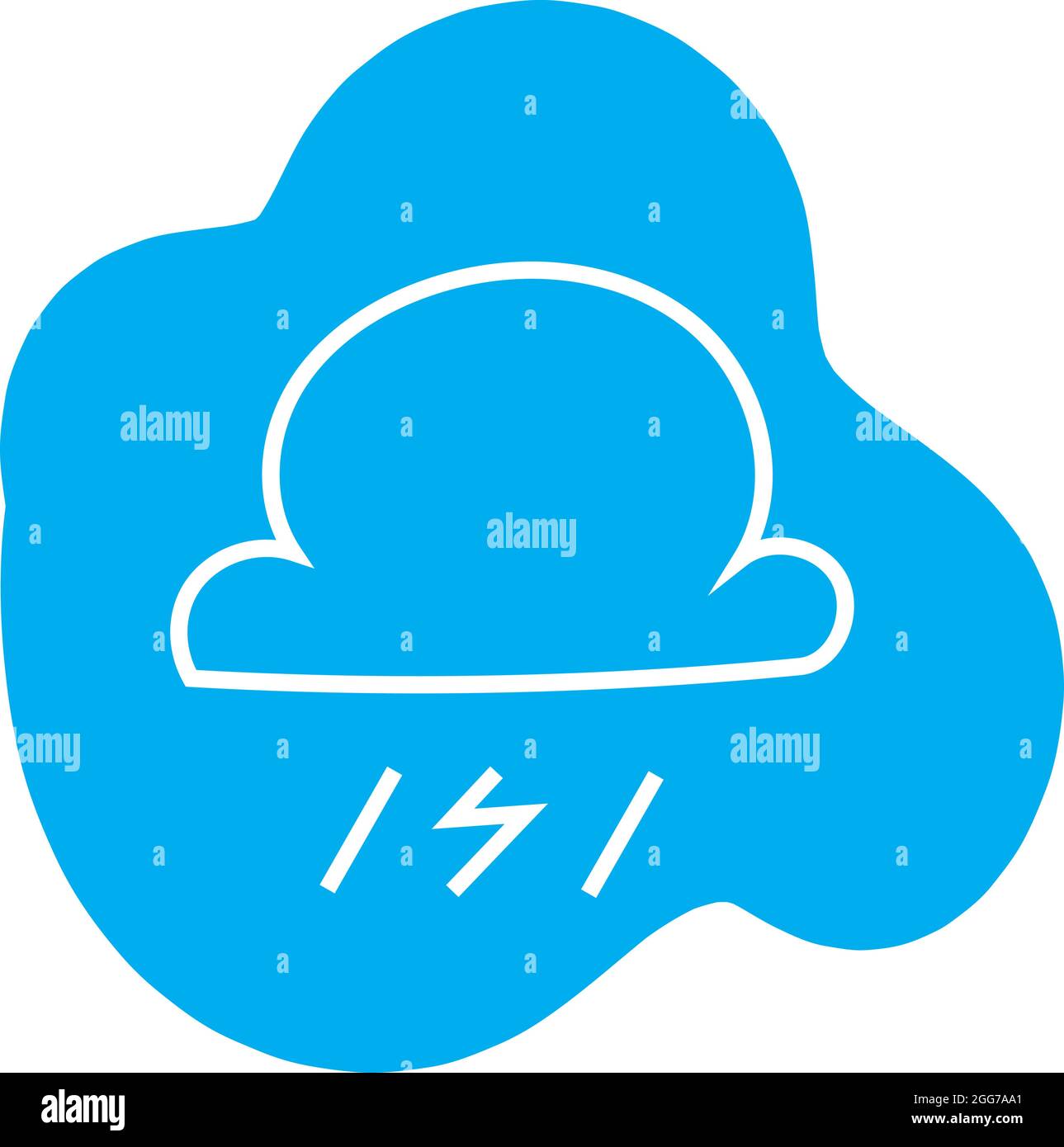 Thunderstorm with wind, icon illustration, vector on white background ...