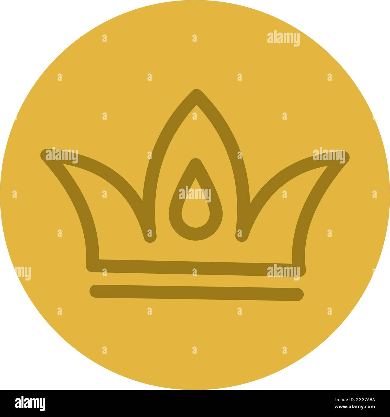 Old golden crown, icon illustration, vector on white background Stock ...