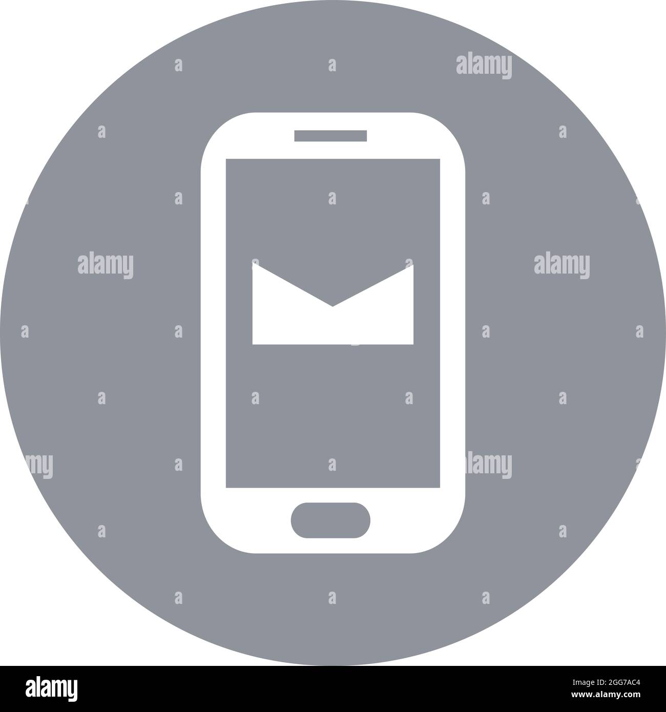 Received message, icon illustration, vector on white background Stock ...