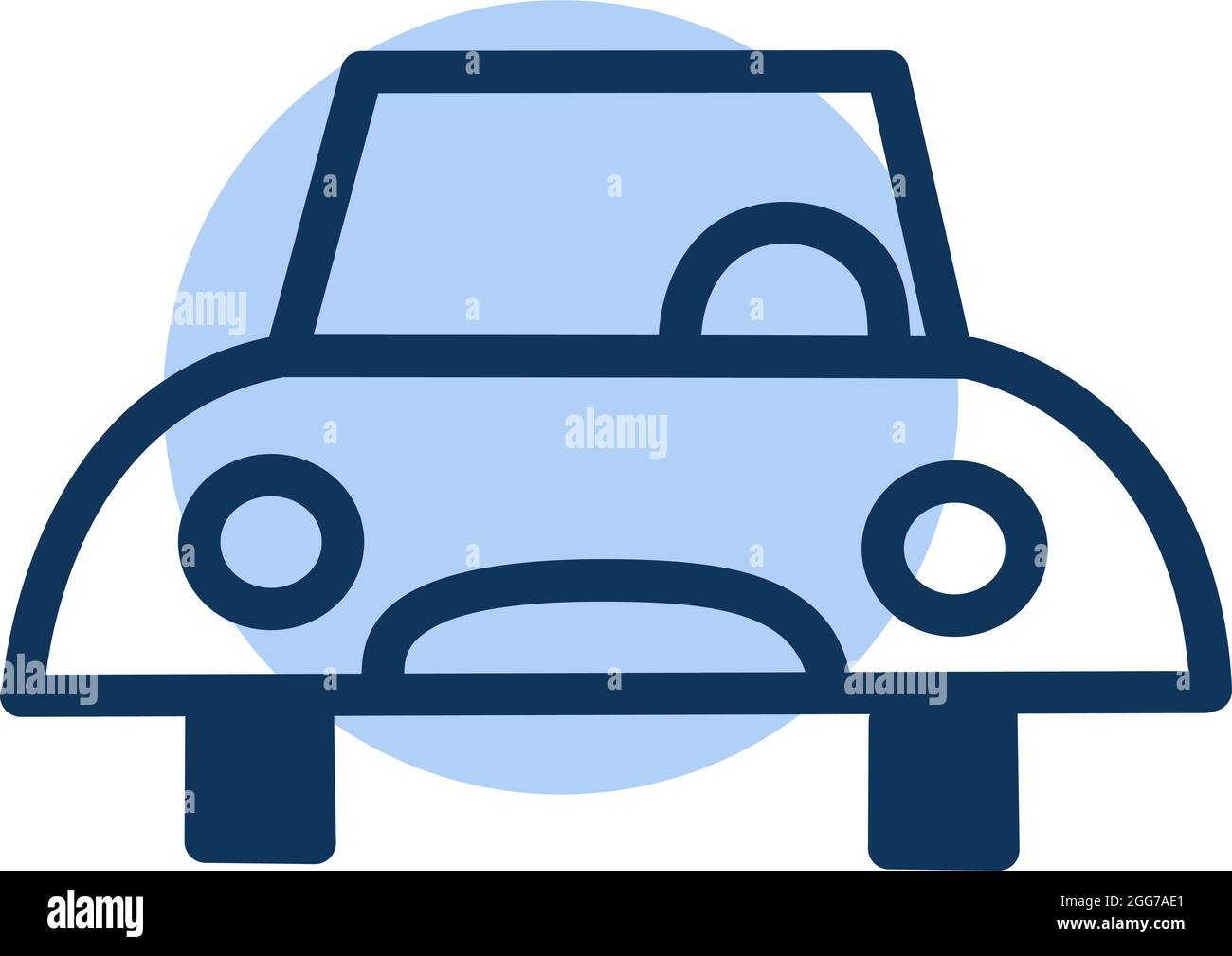 Blue road car, icon illustration, vector on white background Stock ...