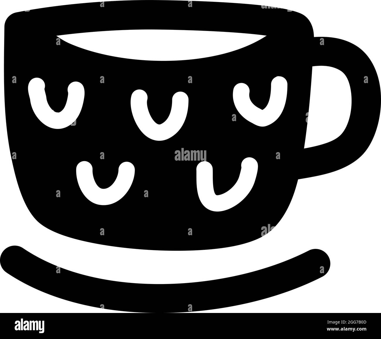 Ceramic black cup, icon illustration, vector on white background Stock ...