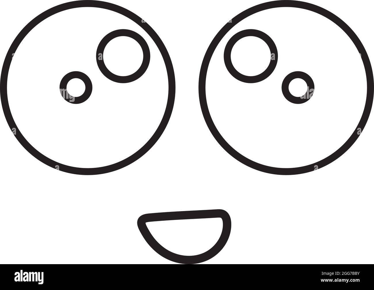 Adorable face, icon illustration, vector on white background Stock ...