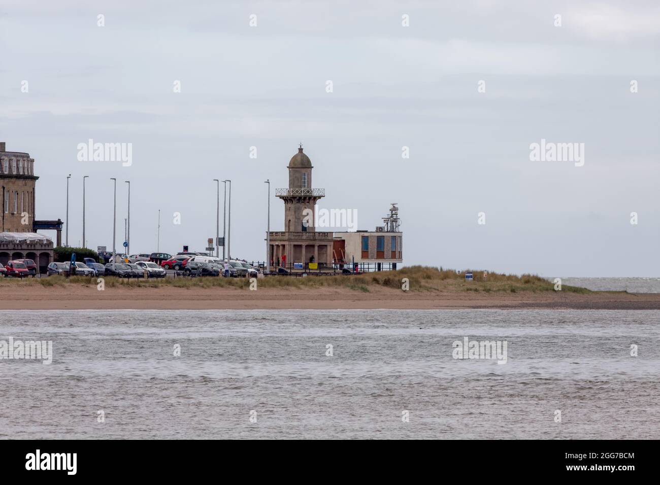 The 19th century Beach Lighthouse (or Lower Lighthouse) on the seafront ...