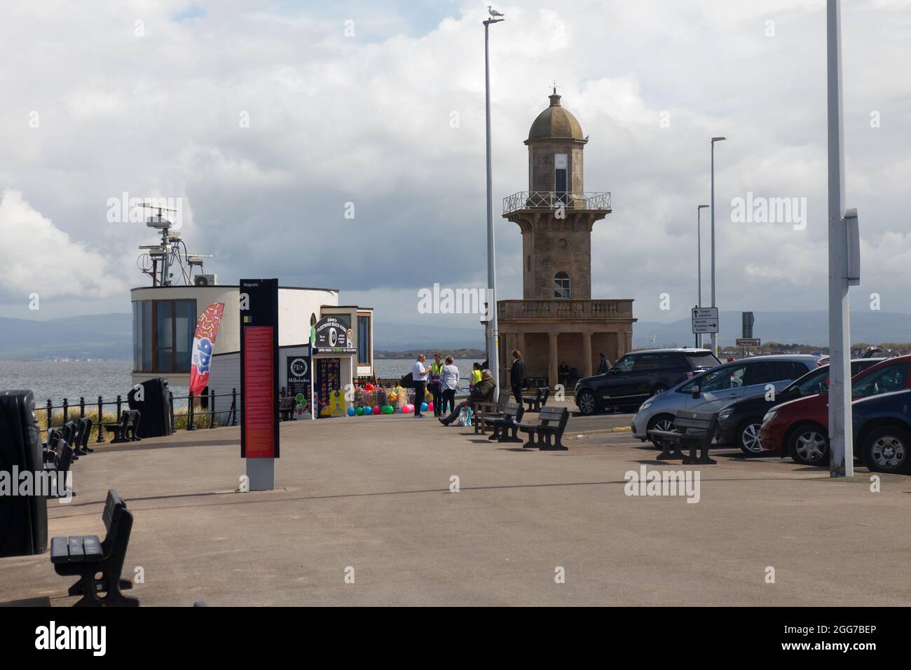 The 19th century Beach Lighthouse (or Lower Lighthouse) on the seafront ...