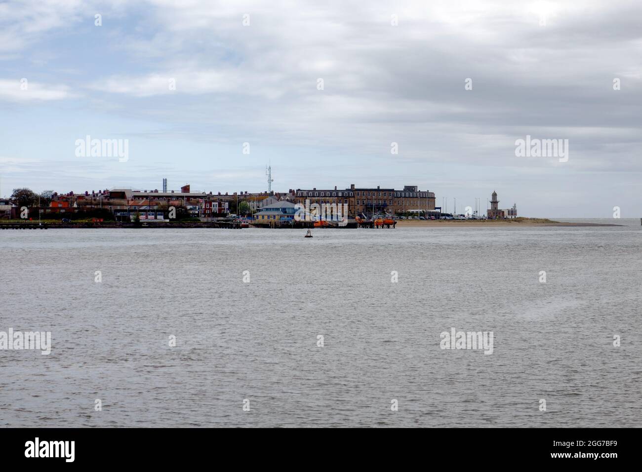 The 19th century Beach Lighthouse (or Lower Lighthouse) on the seafront ...