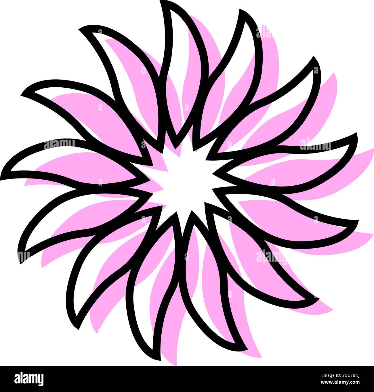 Pink flower, icon illustration, vector on white background Stock Vector ...