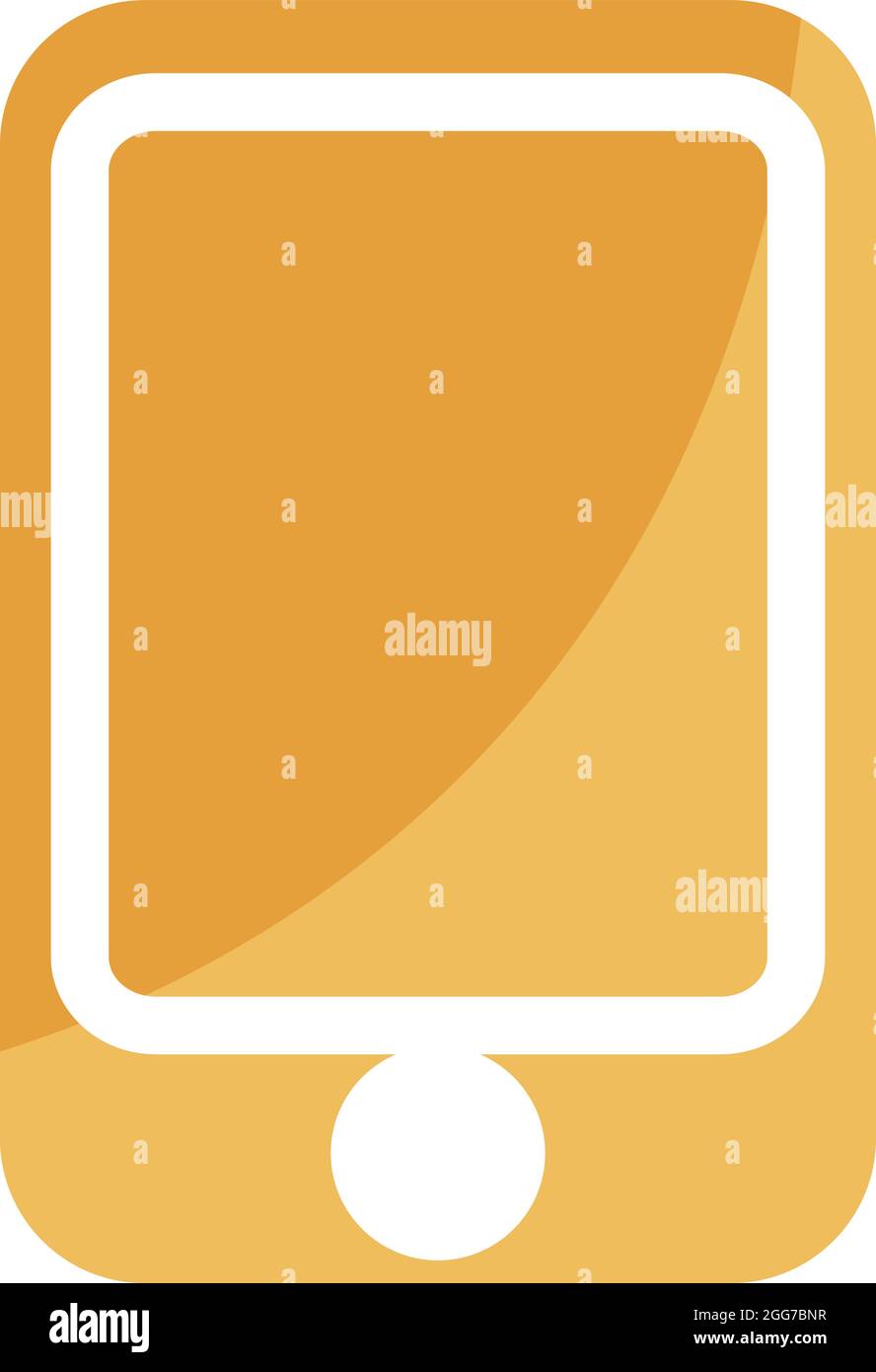 Orange phone, icon illustration, vector on white background Stock ...