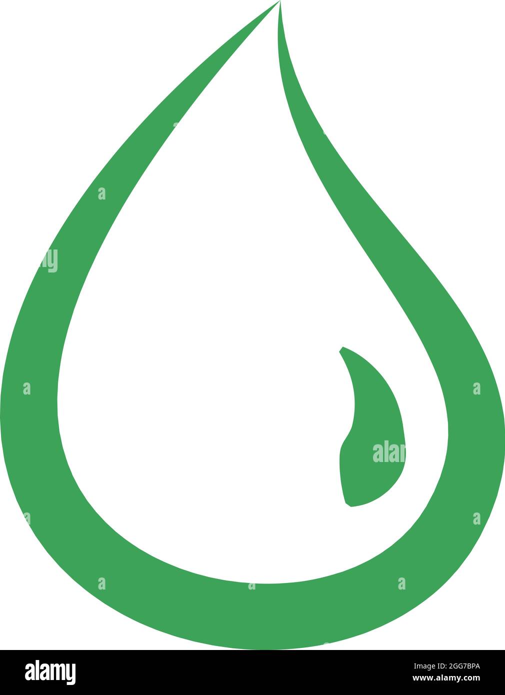 Green water drop, icon illustration, vector on white background Stock ...