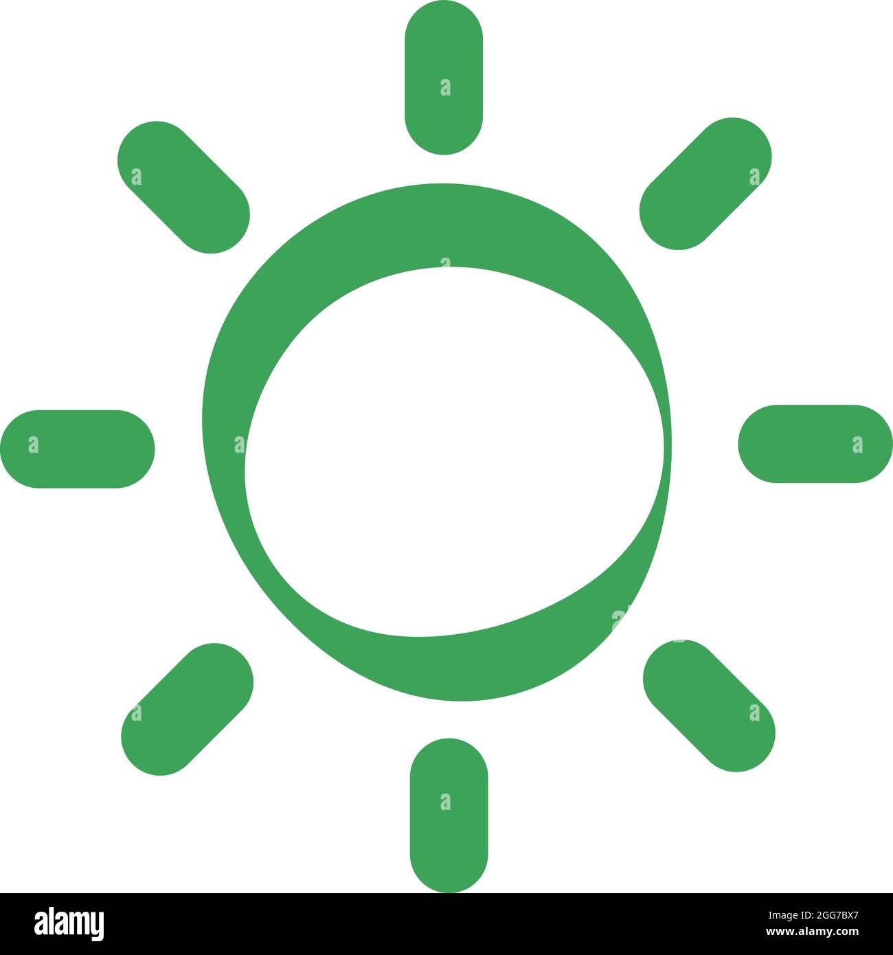 Green sun, icon illustration, vector on white background Stock Vector ...