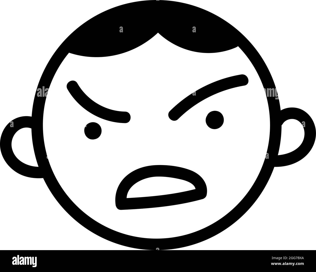 Angry boy, icon illustration, vector on white background Stock Vector ...