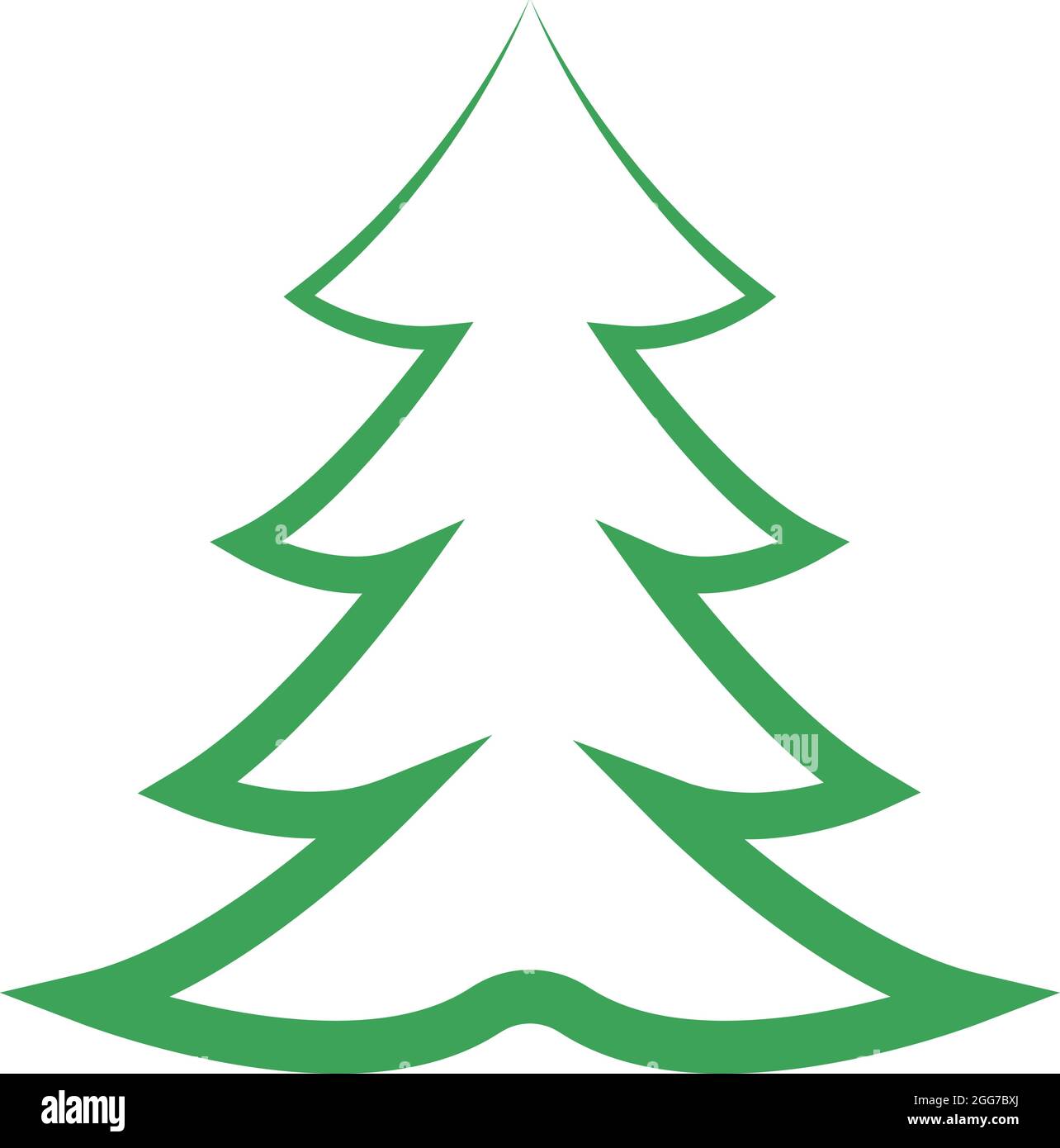 Green spruce, icon illustration, vector on white background Stock ...