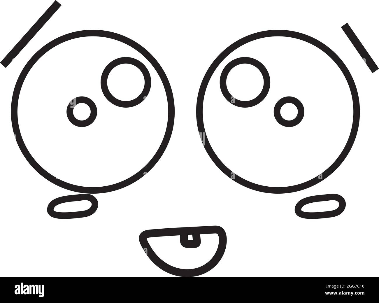 Face in awe, icon illustration, vector on white background Stock Vector ...