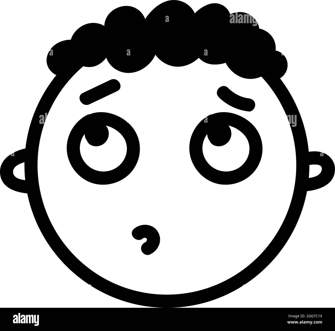 Worried boy, icon illustration, vector on white background Stock Vector ...