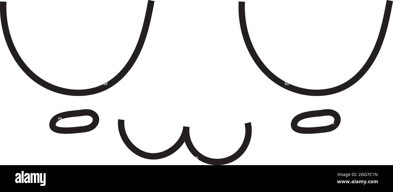 Satisfied face, icon illustration, vector on white background Stock ...