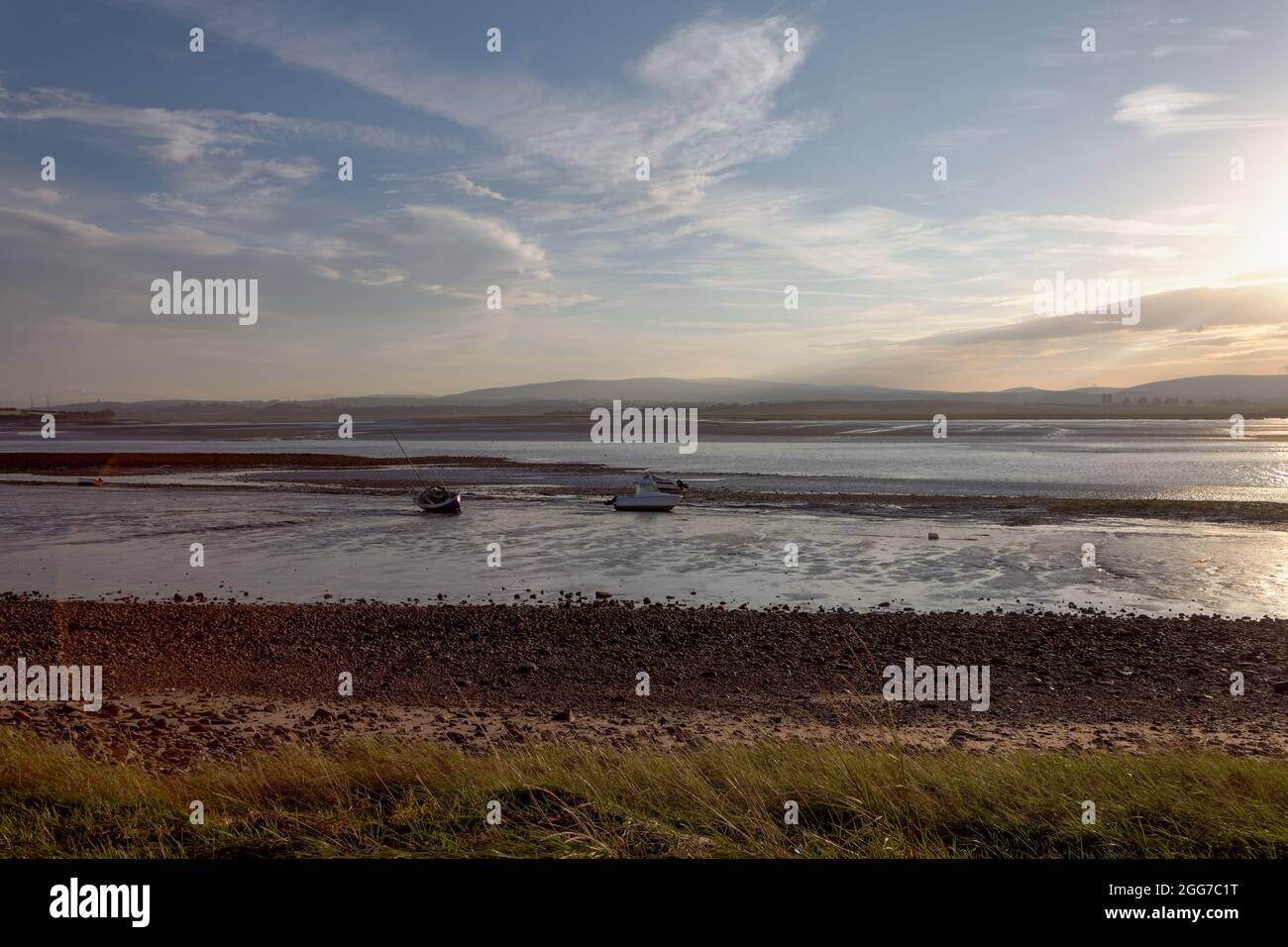 The Lune Estuary near where it meets Morecambe Bay viewed from ...