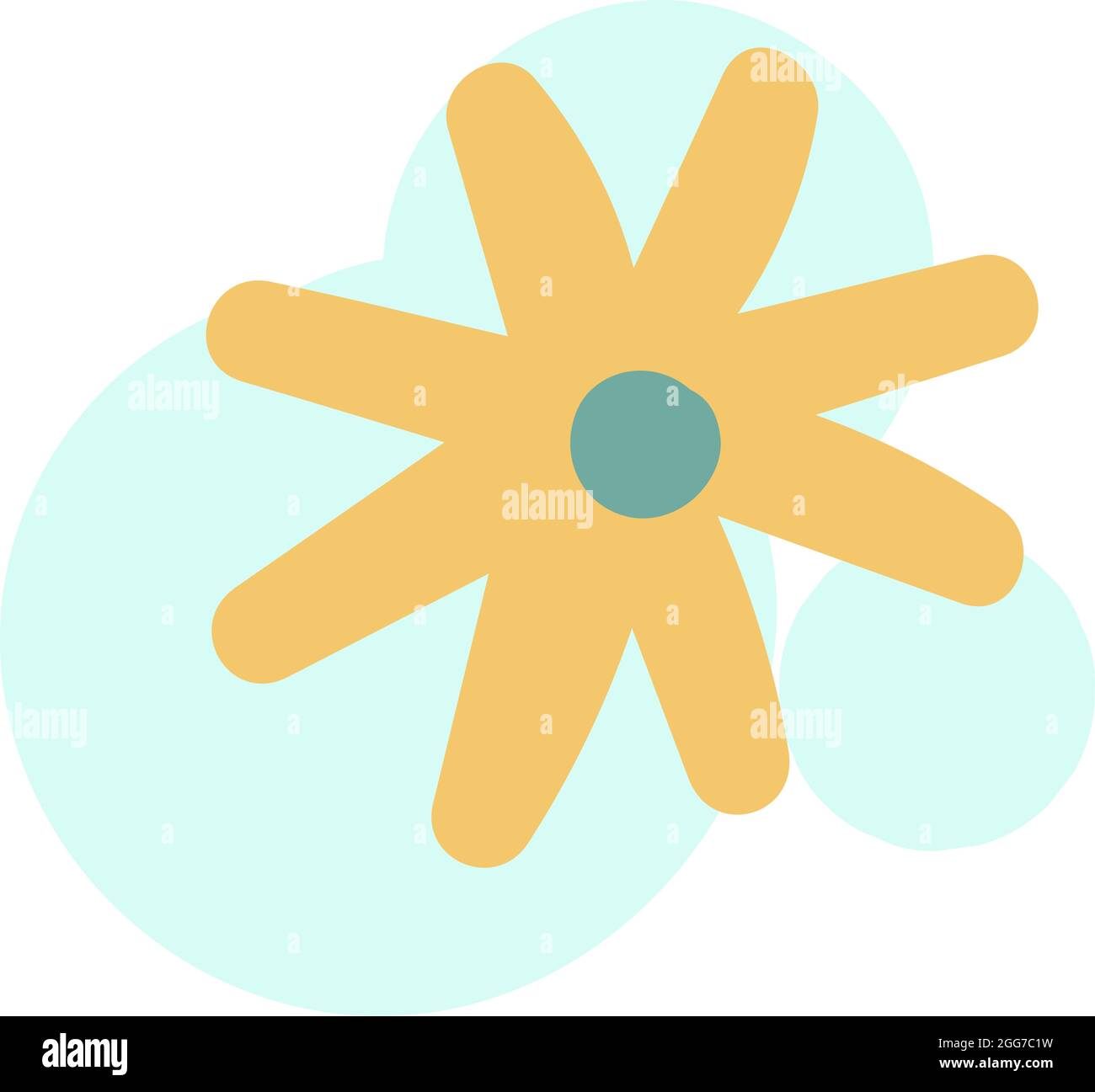 Myrtle flower, icon illustration, vector on white background Stock ...