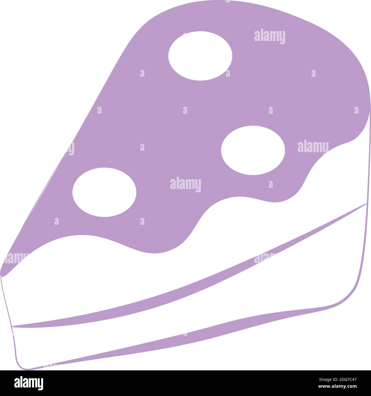 Purple slice of cake, icon illustration, vector on white background ...
