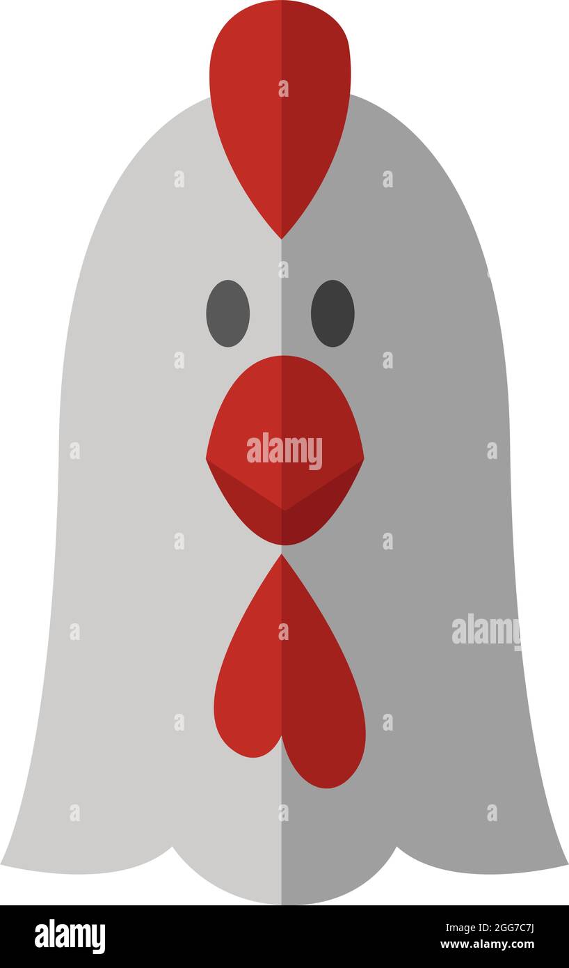 Chicken head, icon illustration, vector on white background Stock ...