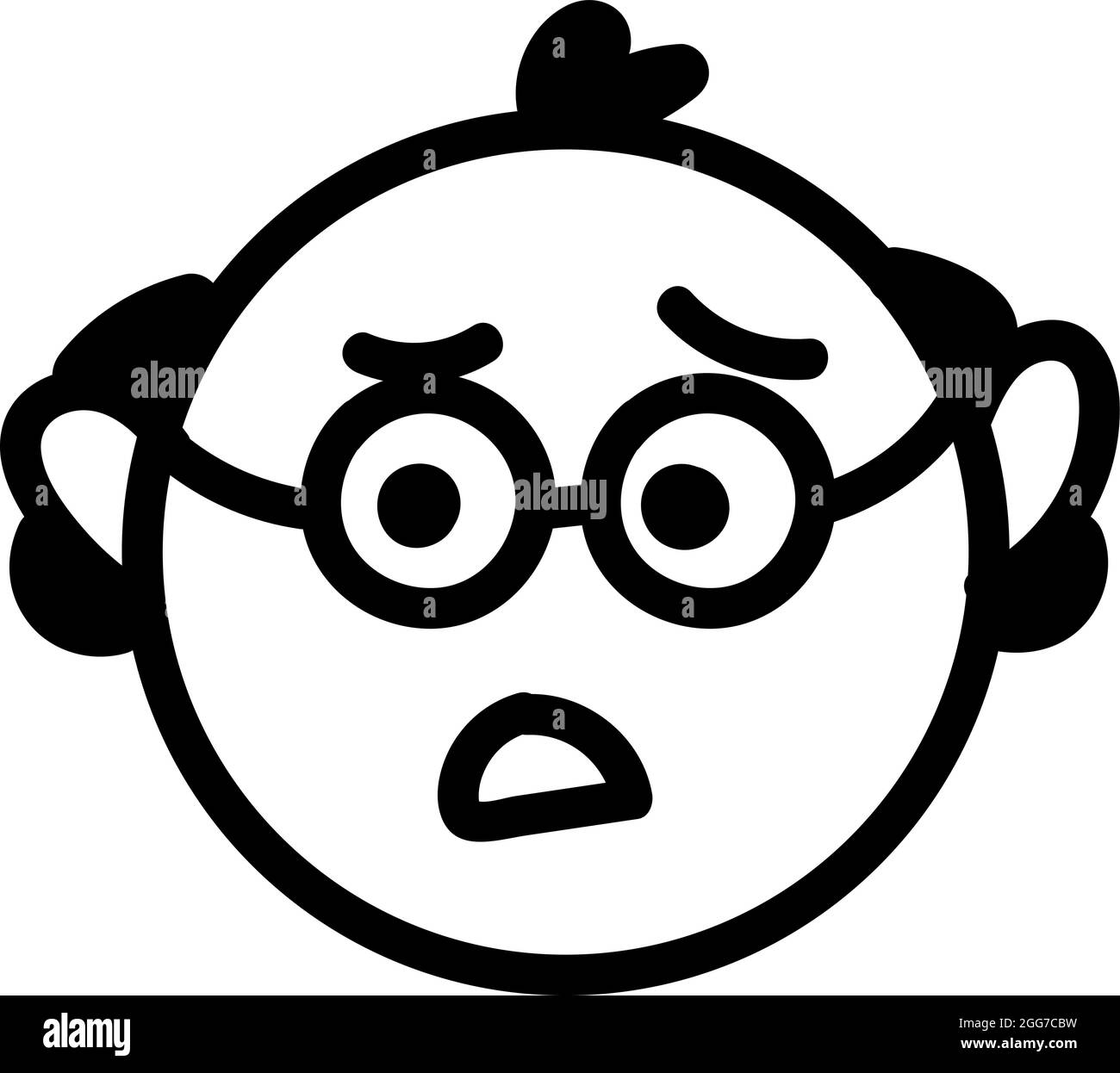 Little nerd boy, icon illustration, vector on white background Stock ...