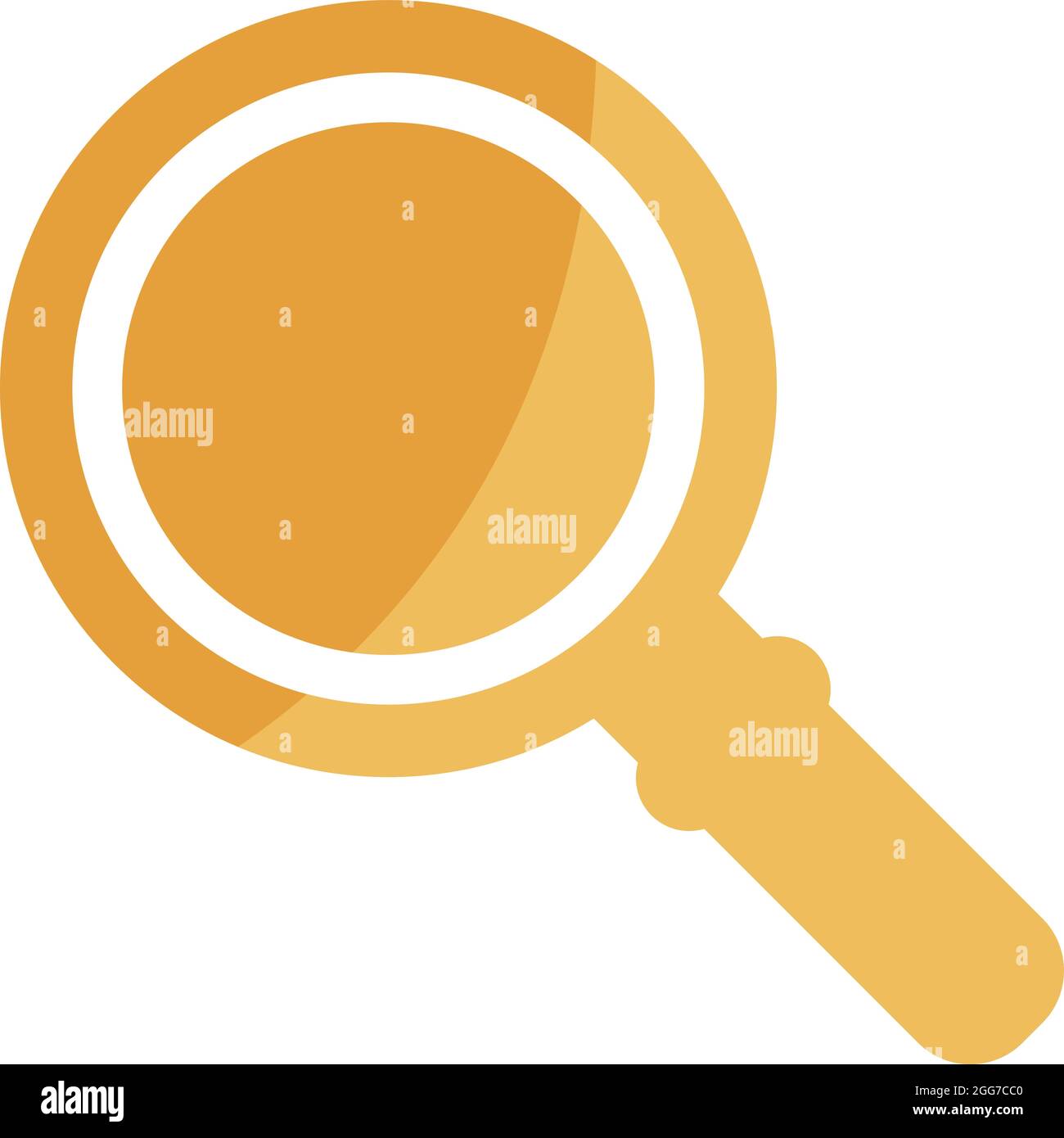 Orange magnifyer, icon illustration, vector on white background Stock ...