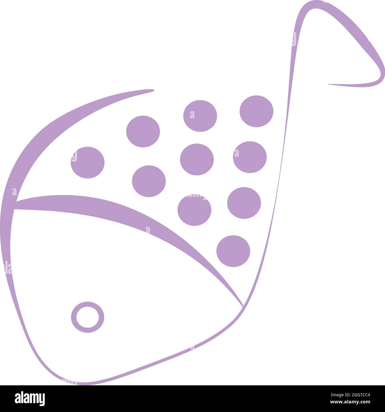 Purple fish, icon illustration, vector on white background Stock Vector ...