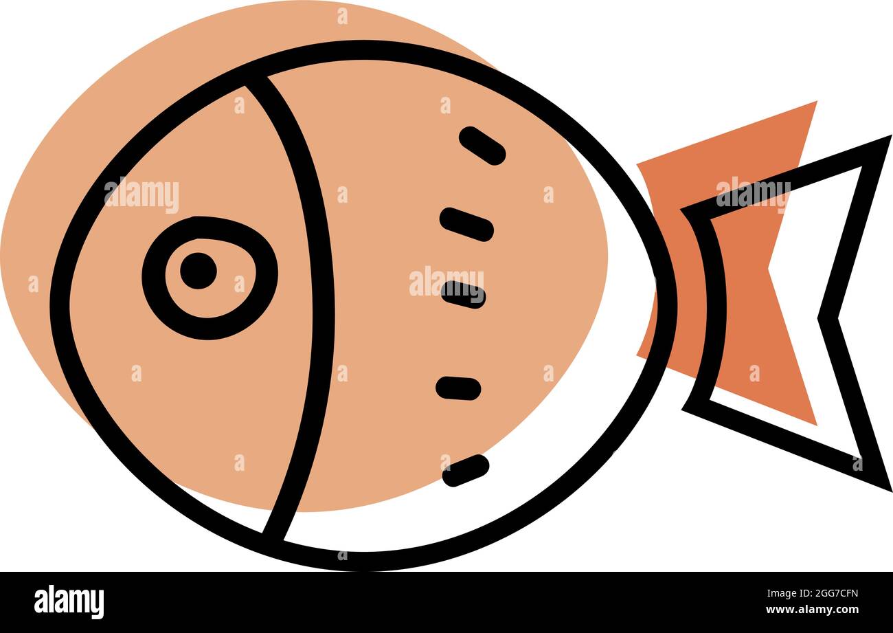 Pet fish, icon illustration, vector on white background Stock Vector ...