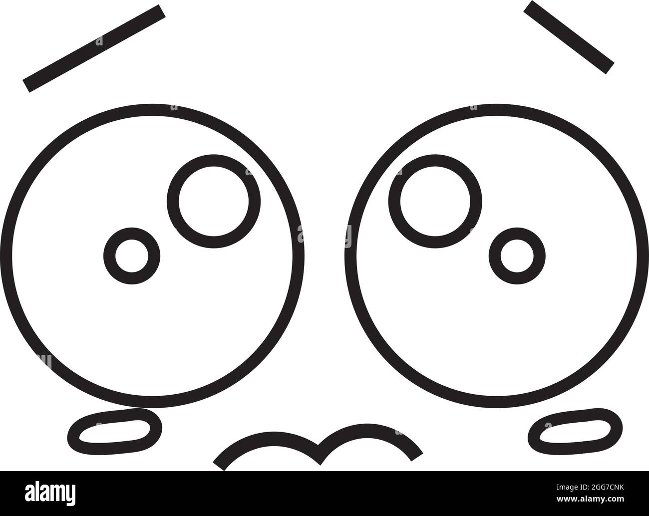 Worried face, icon illustration, vector on white background Stock ...