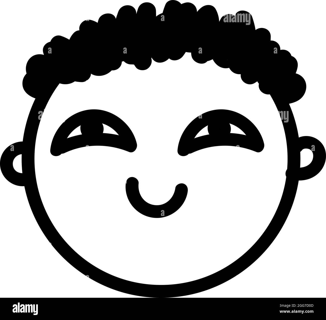 Please little boy, icon illustration, vector on white background Stock ...